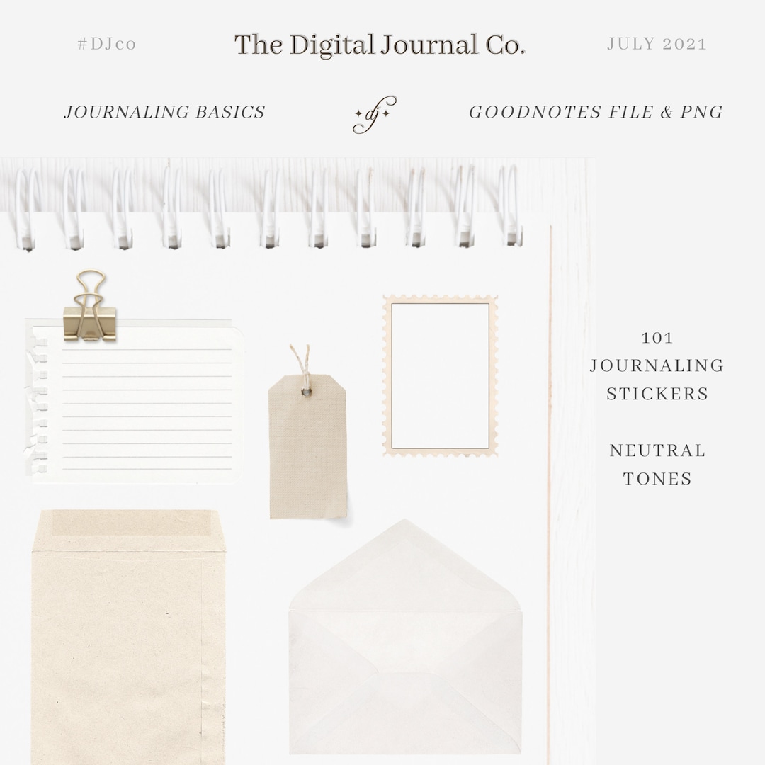 Journaling / Basics / 101 ~ Djco (digital Stickers, Sticker Kit, Set ...