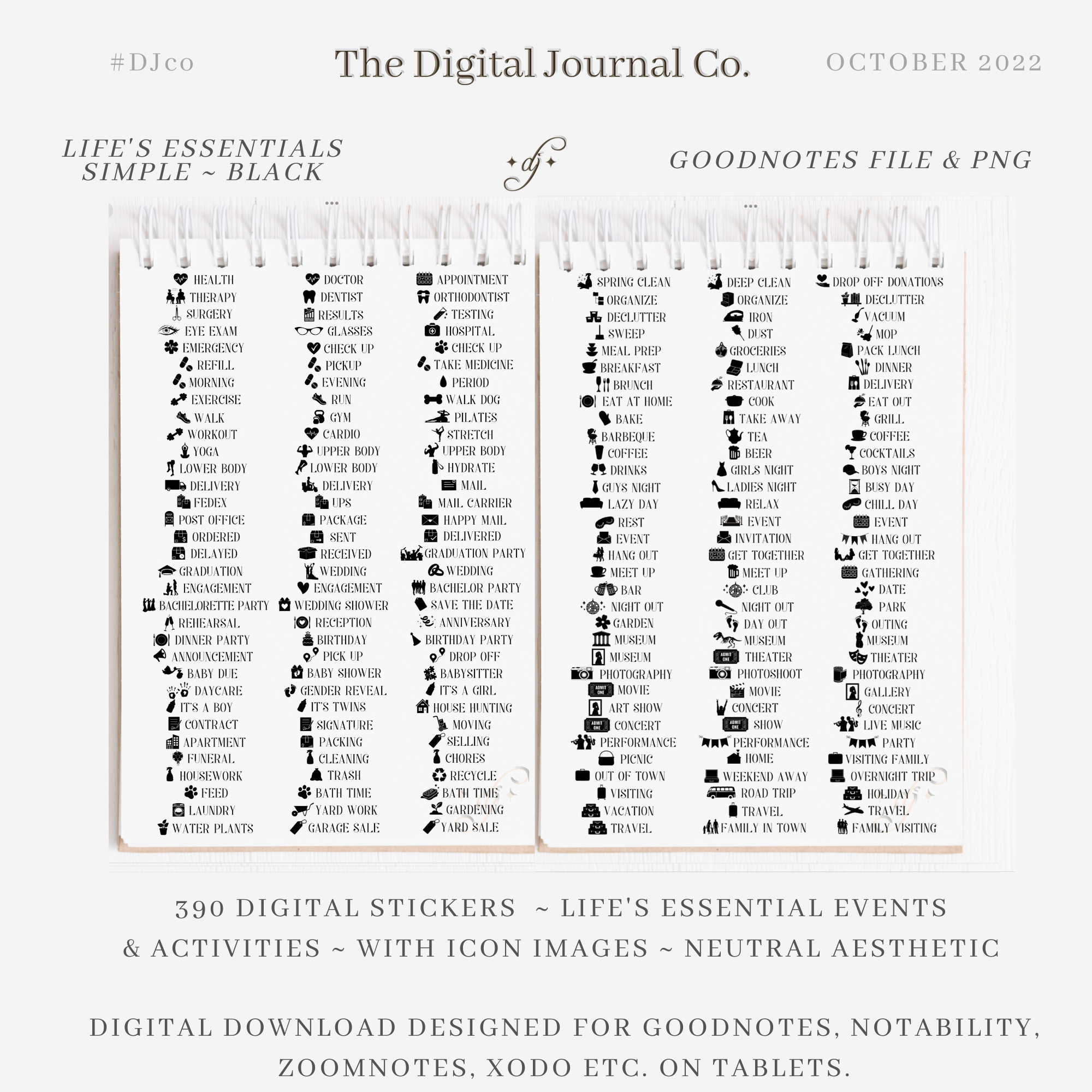 Life Essentials - Simple - Black - 390 ~ Djco (digital Stickers ...