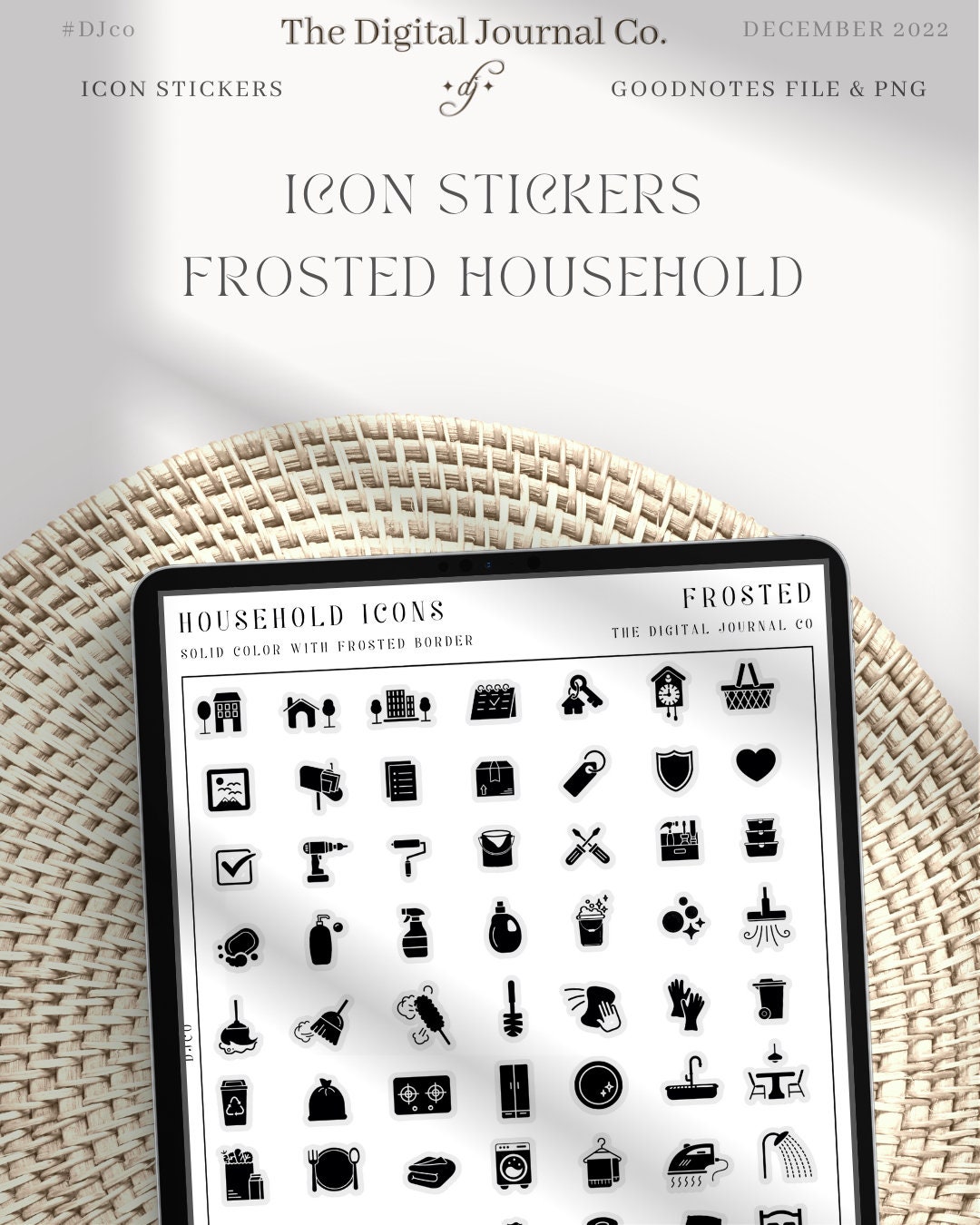 Icon Stickers - HOUSEHOLD Collection - Frosted - Djco (digital Stickers ...