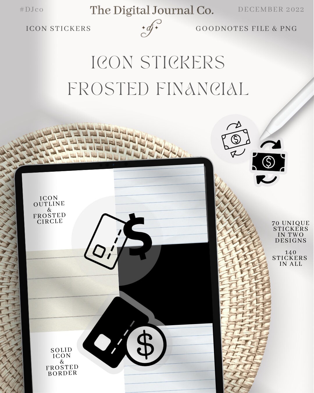 Icon Stickers - FINANCIAL Collection - Frosted - Djco (digital Stickers ...