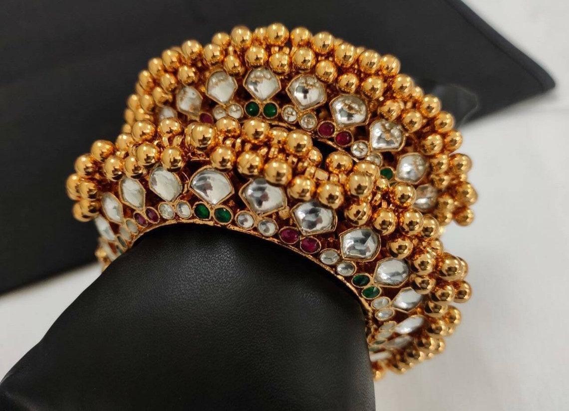 Kundan Bangles PairKundan BraceletsIndian Bridal | Etsy