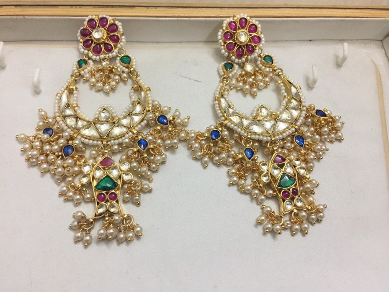 Kundan Earrings, Chandbali Earring,indian Traditional Kundan Jewelry ...