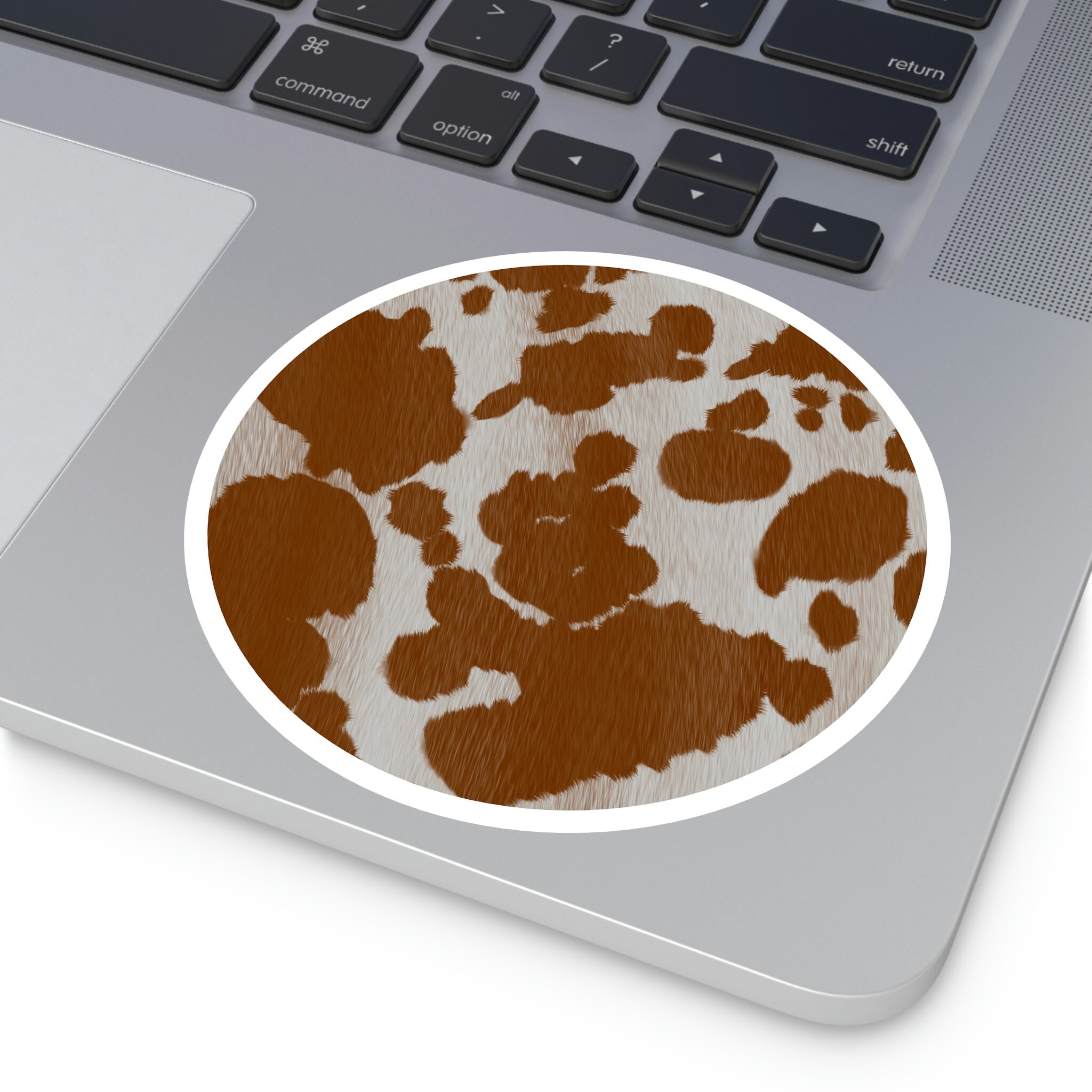 Cow Print, Light Brown, Round Stickers, Indooroutdoor - Etsy