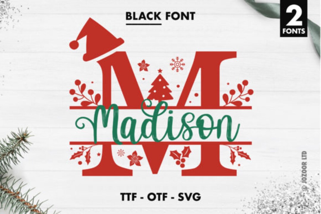 Madison Christmas Split Monogram Font Script Fonts Craft - Etsy