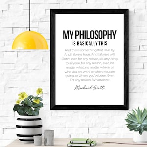 Michael Scott Quote, My Philosophy, Wall Art, the Office Art Print, the ...