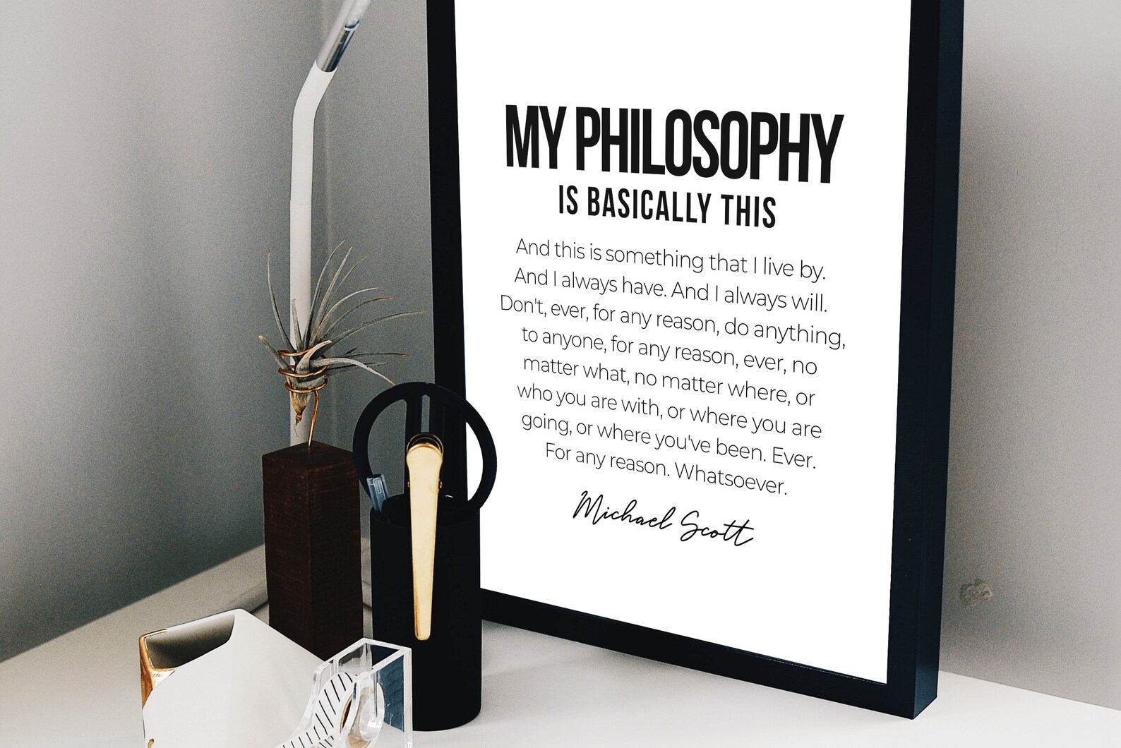 Michael Scott Quote My Philosophy Wall Art the Office Art - Etsy