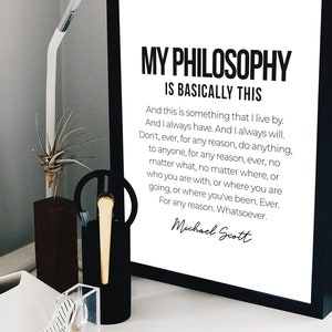 Michael Scott Quote, My Philosophy, Wall Art, the Office Art Print, the ...