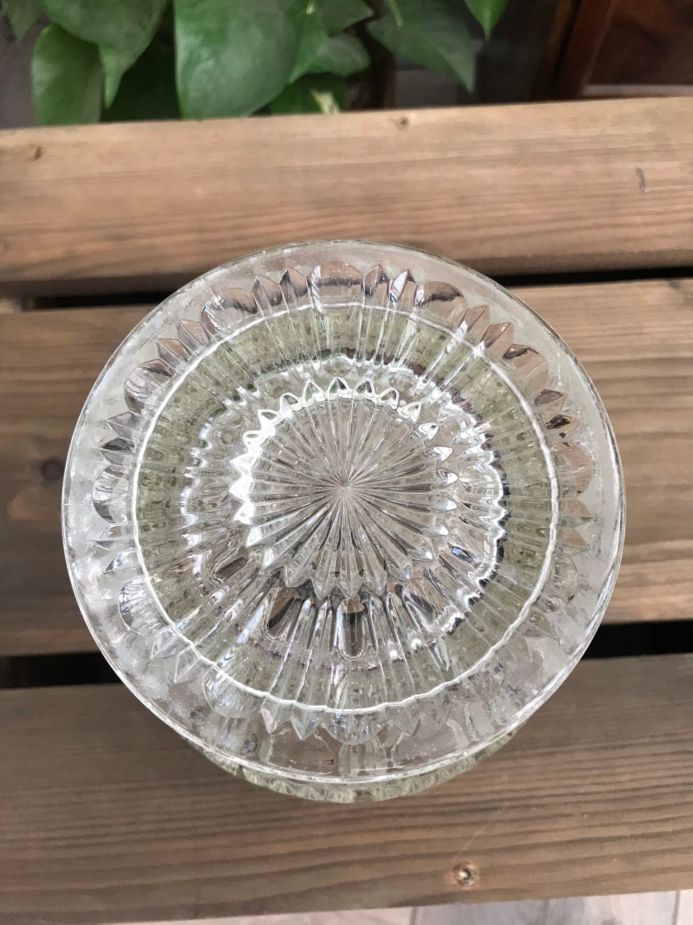 Mid Century Pressed Glass Vase - Etsy