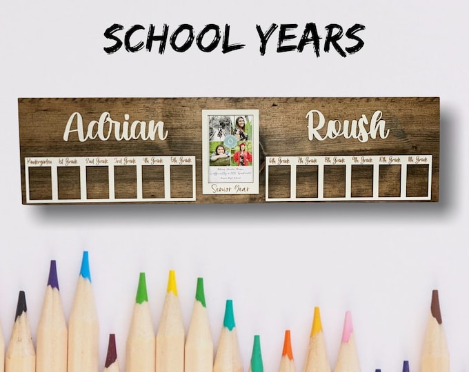 3D K-12 School Years Picture Frame Custom Personalized Photo Display ...