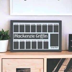 3D Pre-k-12 School Years Picture Frame gray Stain Personalized Photo ...