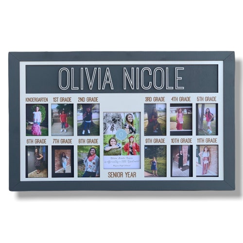 3D Pre-k-12 School Years Picture Frame gray Stain - Etsy