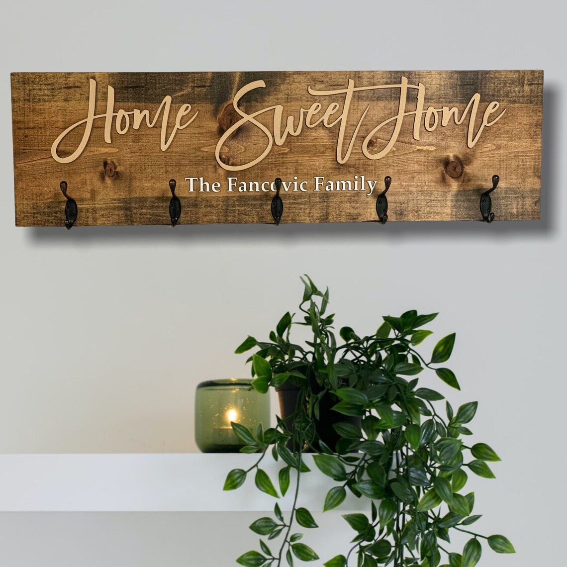 Custom Welcome Coat Rack Wall Mount W 3D Raised Lettering - Etsy