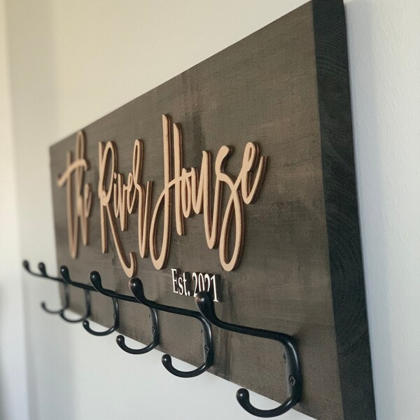 Custom Welcome Coat Rack Wall Mount - Etsy