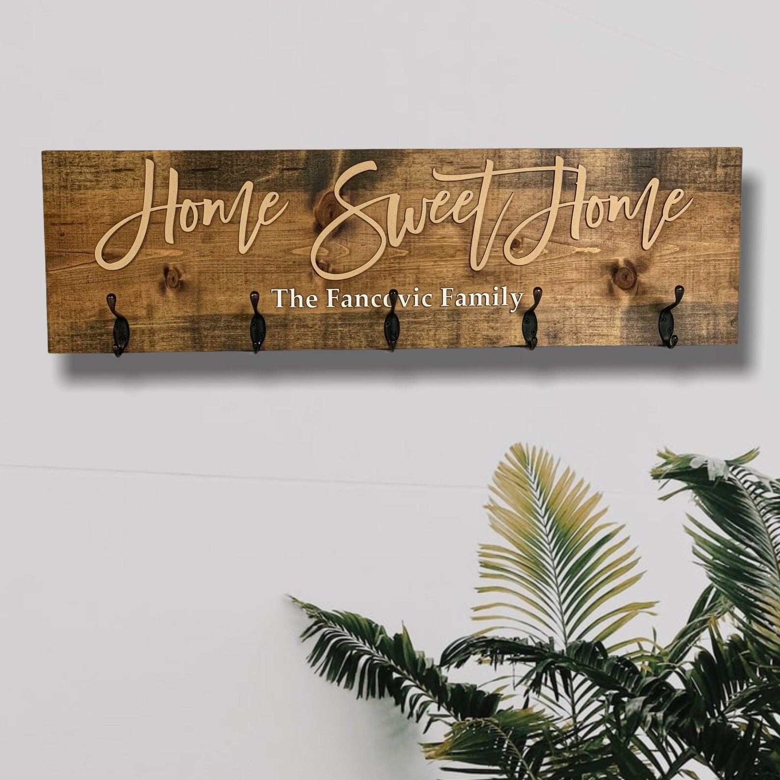 Custom Welcome Coat Rack Wall Mount W 3D Raised Lettering - Etsy