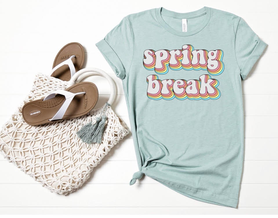 Spring Break Tshirt, Spring Break Tank, Vintage Spring Break Design ...