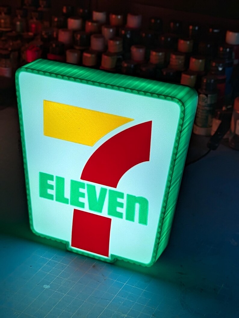 7-11 - LED Lightbox Sign - Hangable W/dimmer Option - Etsy