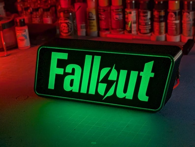 Fallout - LED Lightbox Sign - Hangable W/dimmer Option - Etsy