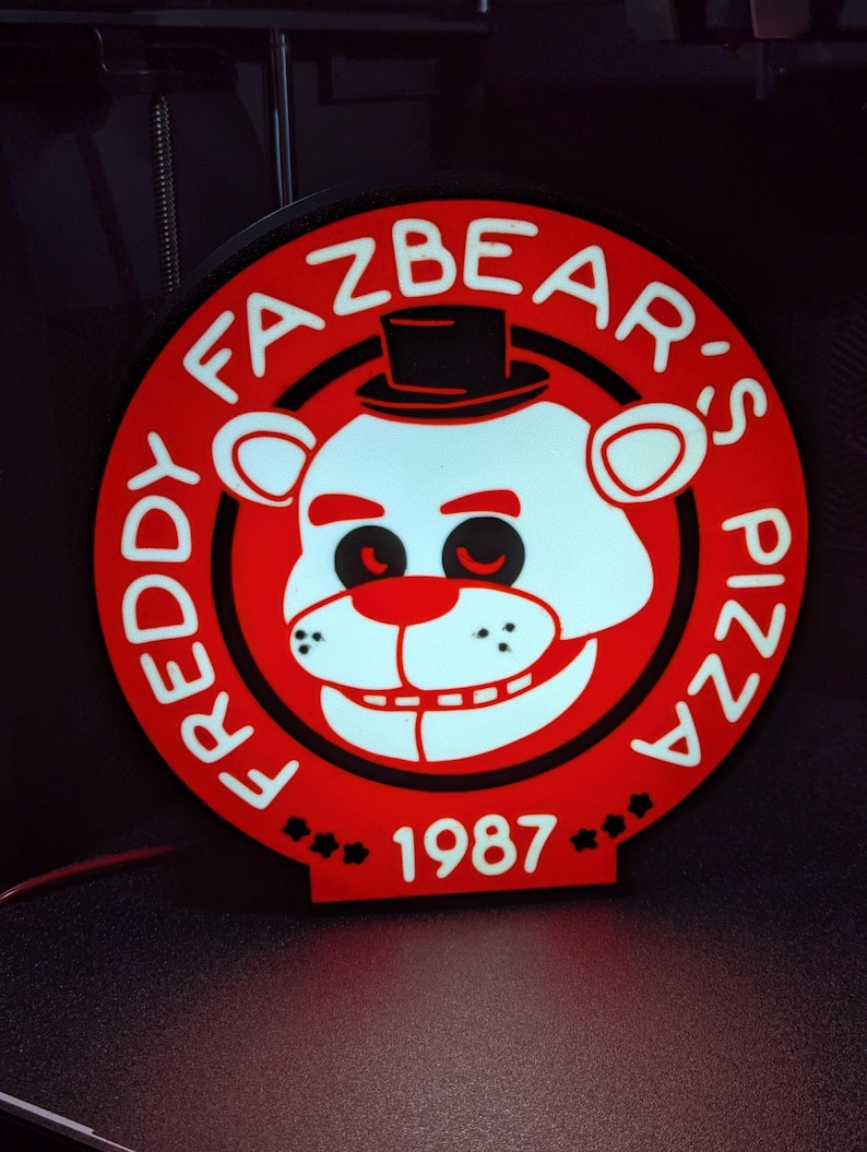 FNAF - LED Lightbox Sign - Hangable W/dimmer Option - Etsy