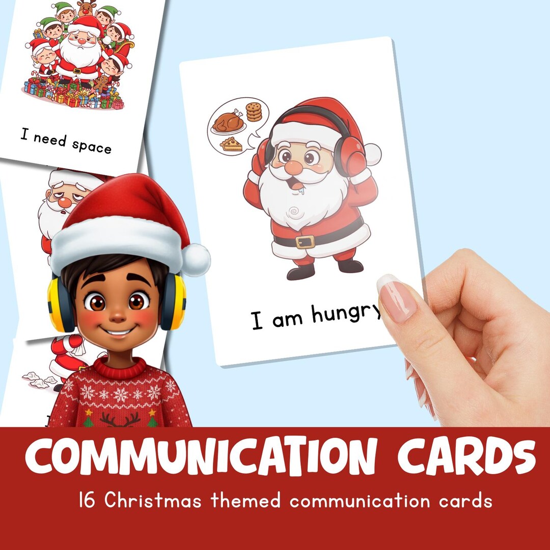 Christmas Communication Cards - Autism, Dyspraxia Verbal Speech ...