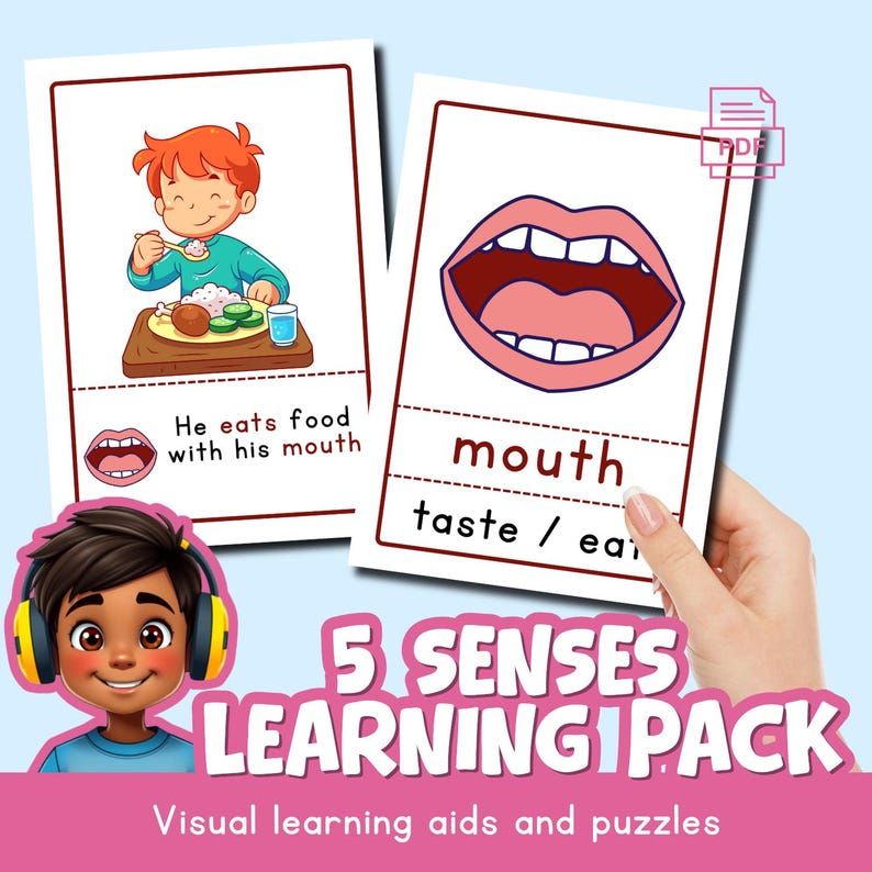 5 Senses Learning Pack – Visual Aids & Games for Neurodiverse (autism ...