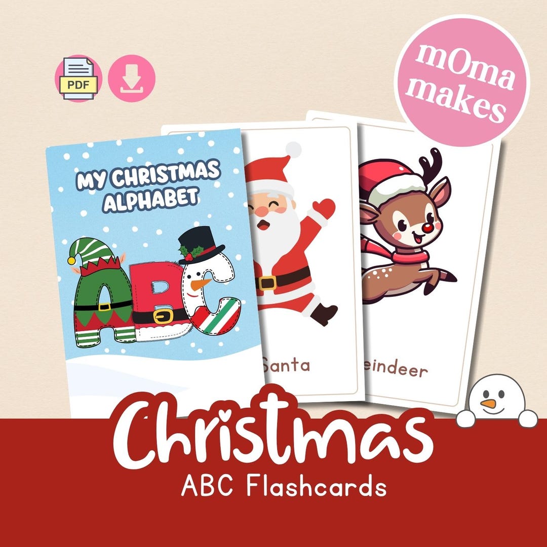 Christmas Alphabet Flashcards - Etsy