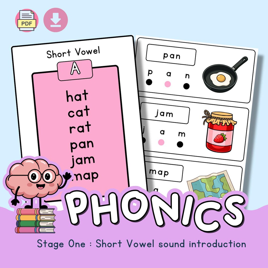 Phonics Starter Kit: Short Vowel Sounds Flashcards & Posters for Early ...