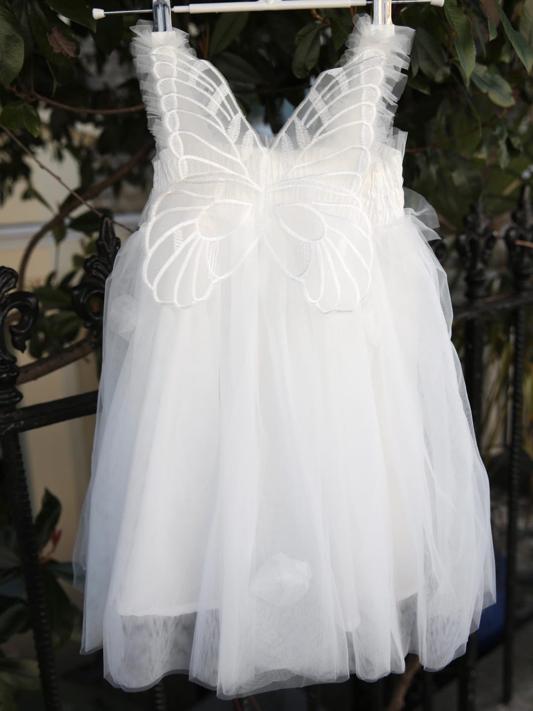 Fairy Wing Dress. White Tulle Dress With Butterfly Wings on the Back ...