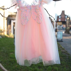 Fairy Wings Dress. Pastel Pinks and Orange. Butterfly Wings on the Back ...