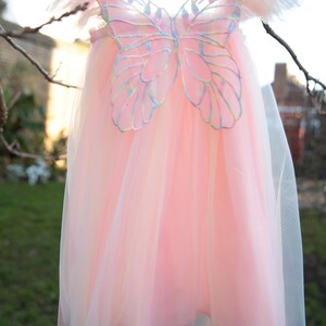 Fairy Wings Dress. Pastel Pinks and Orange. Butterfly Wings on the Back ...