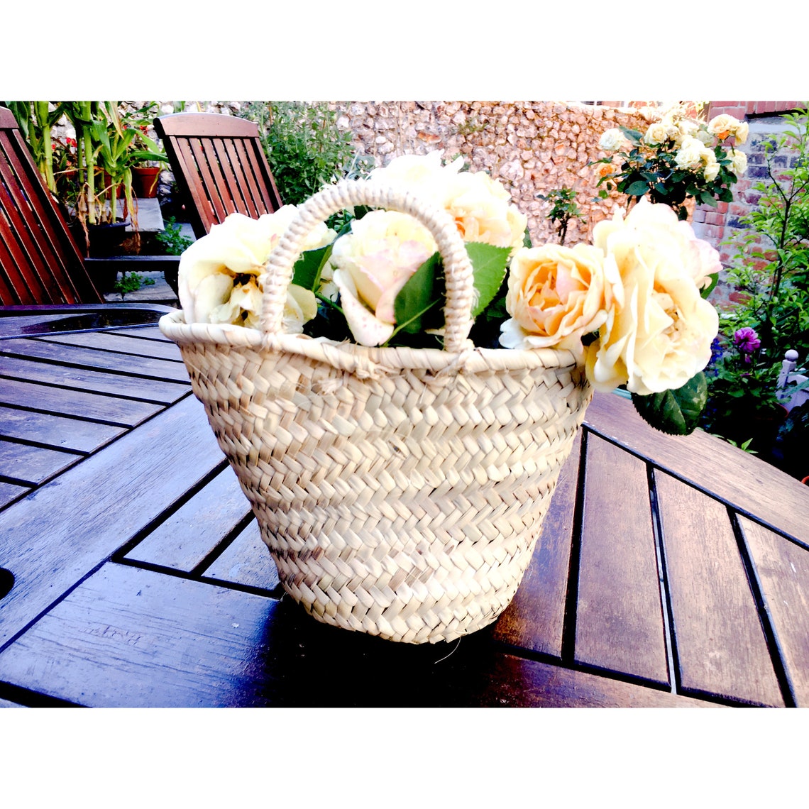 Childs small straw basket flower girls mini basket | Etsy
