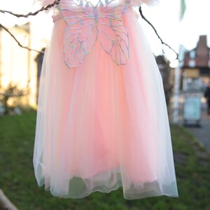 Fairy Wings Dress. Pastel Pinks and Orange. Butterfly Wings on the Back ...