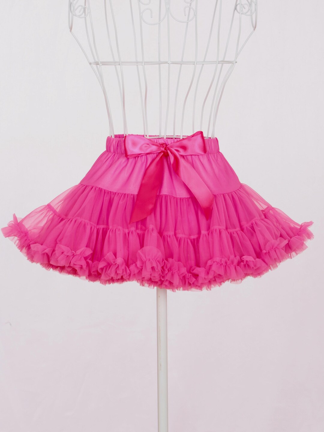 Pretty Childs Pink Tulle Tiered Tutu Skirt, Optional Fairy Embroidered ...