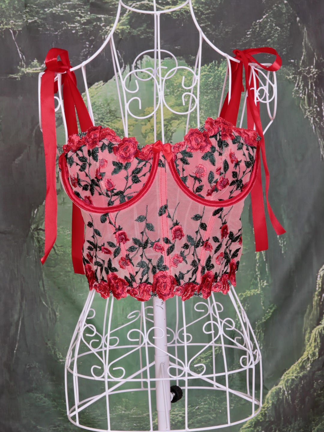 Floral Red Corset, Fairy Wings and Tutu. Hen Party, Fairy Cosplay ...