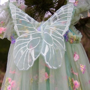 Girls Fairy Wings Dress. Butterfly Wing Dress. Beautiful Green Tulle ...