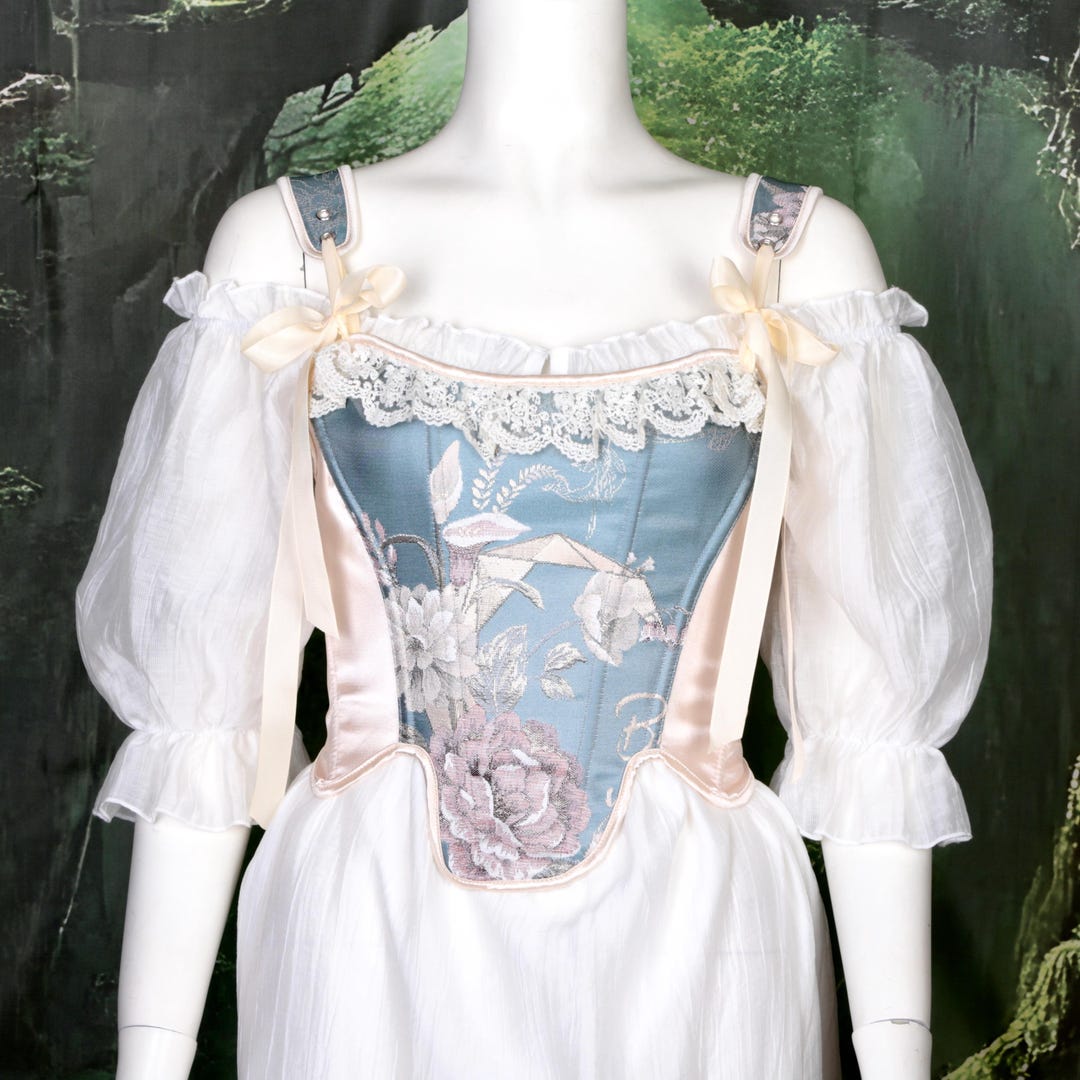 Overbust Corset. Beautiful French Vintage Square Neck Renaissance ...