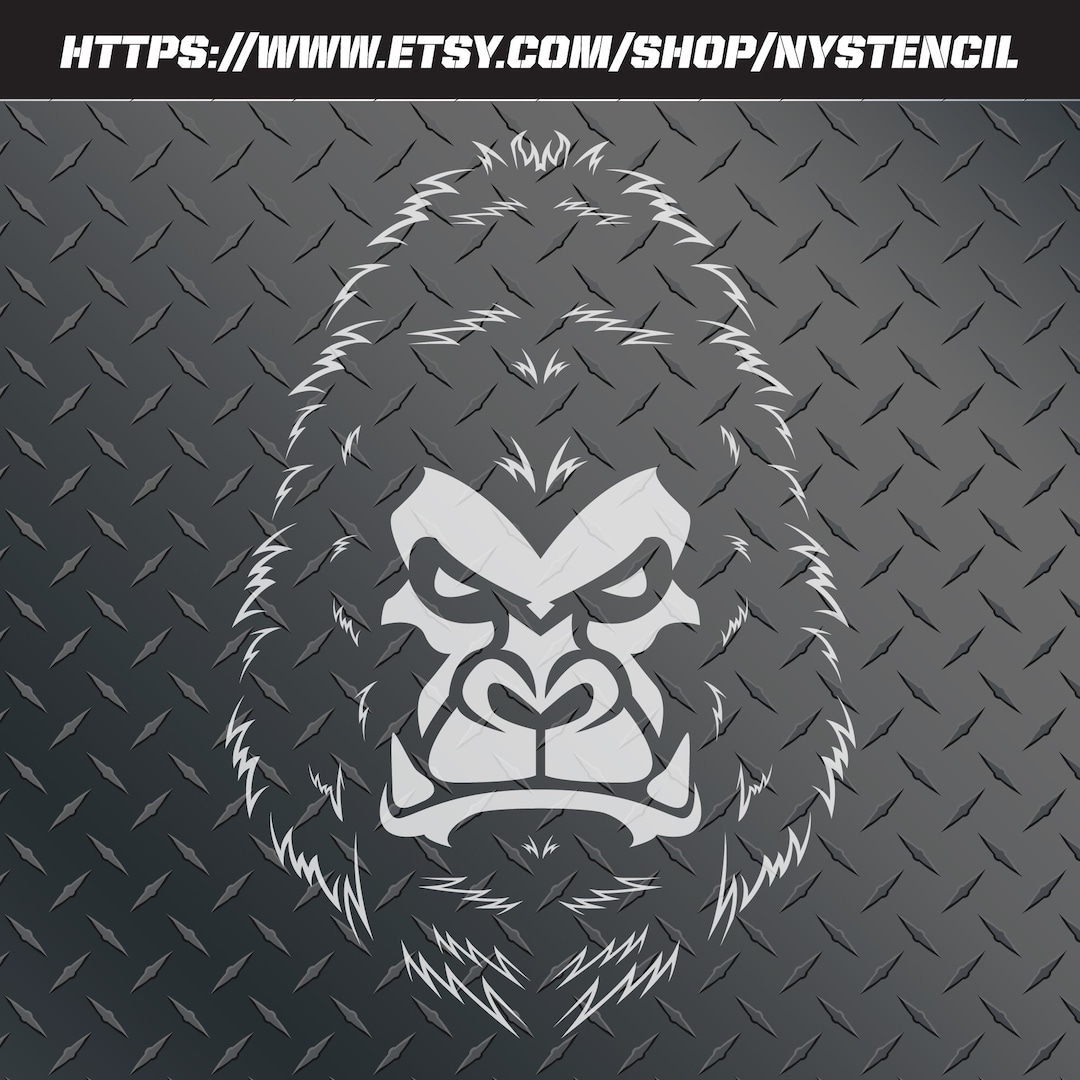 Gorilla Stencil - Etsy