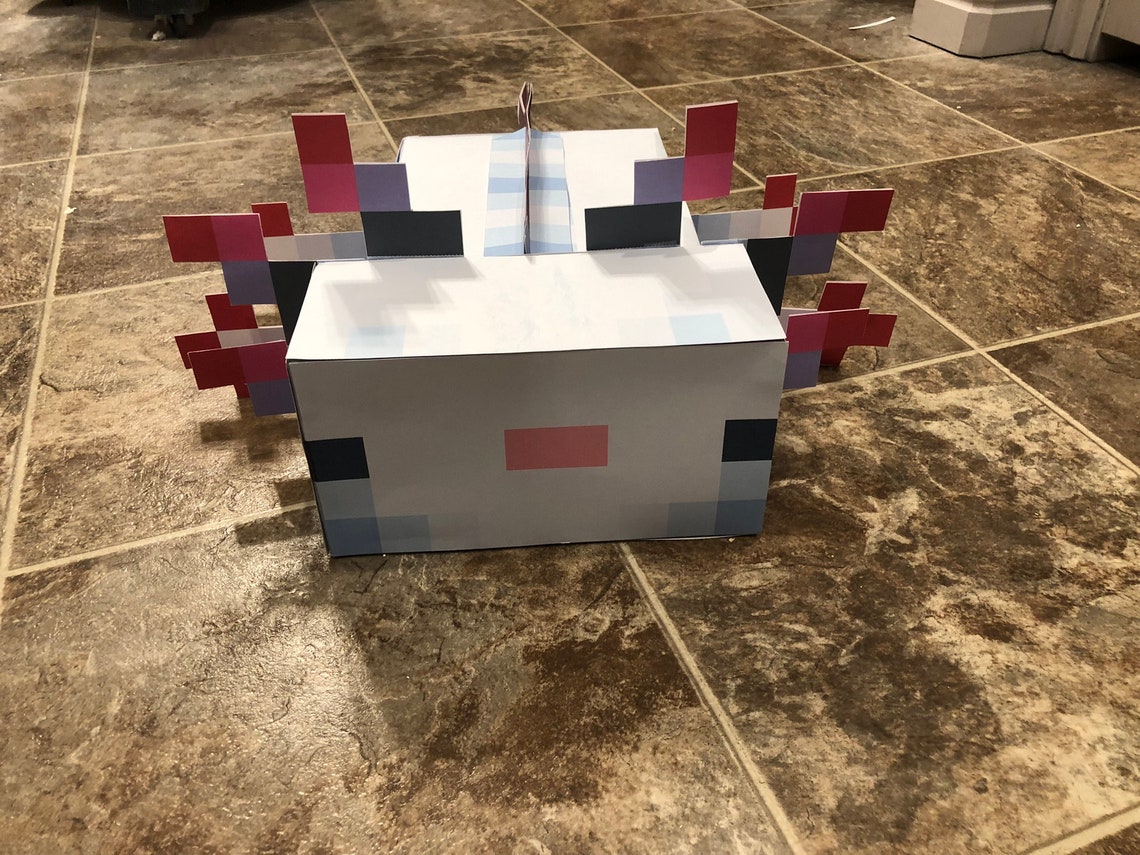 Minecraft Axolotl Valentine Box Cute Printable - Etsy