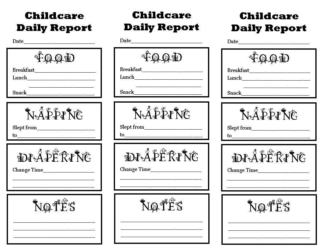 Childcare Daily Report - Etsy