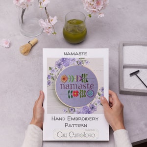 Floral Namaste Digital Pattern for Hand Embroidery - Printable Download ...