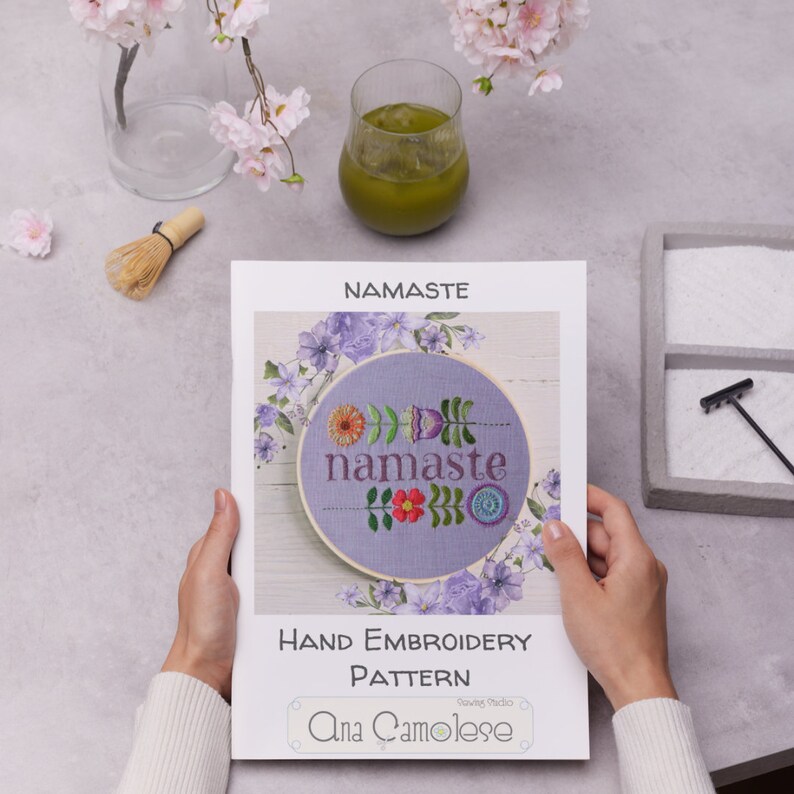 Floral Namaste Embroidery Pattern: Beginner-friendly DIY (PDF Pattern ...