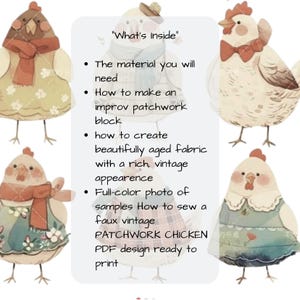 Charming Patchwork Chicken Mini Pillow - How to Create an Improv Patchwork Block and Tutorial ...