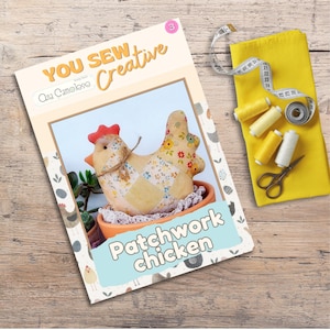 Charming Patchwork Chicken Mini Pillow - How to Create an Improv Patchwork Block and Tutorial ...