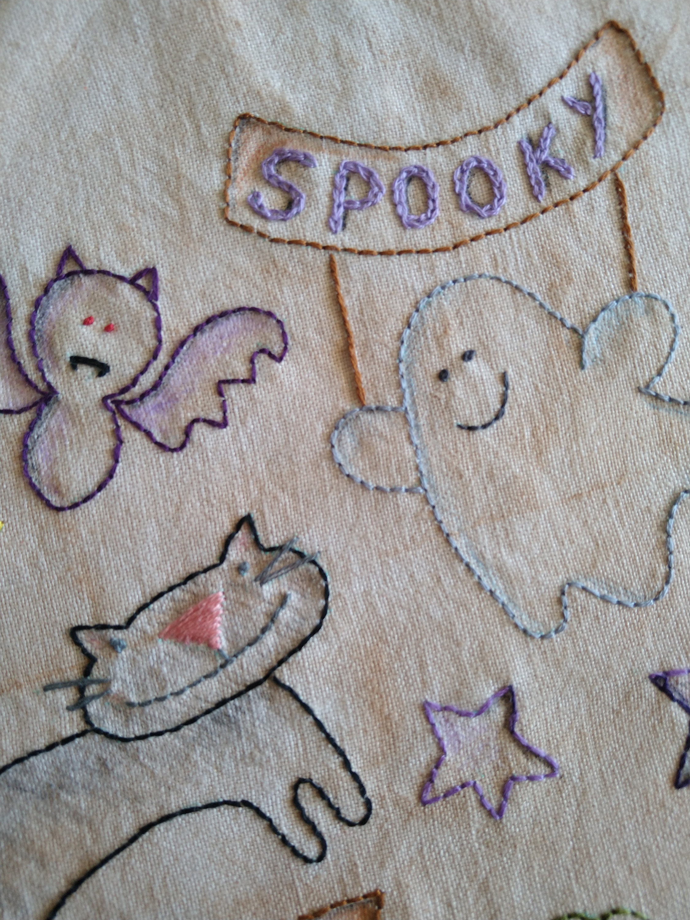 Spooky Halloween Embroidery Pattern: Primitive Stitchery (PDF) - Etsy