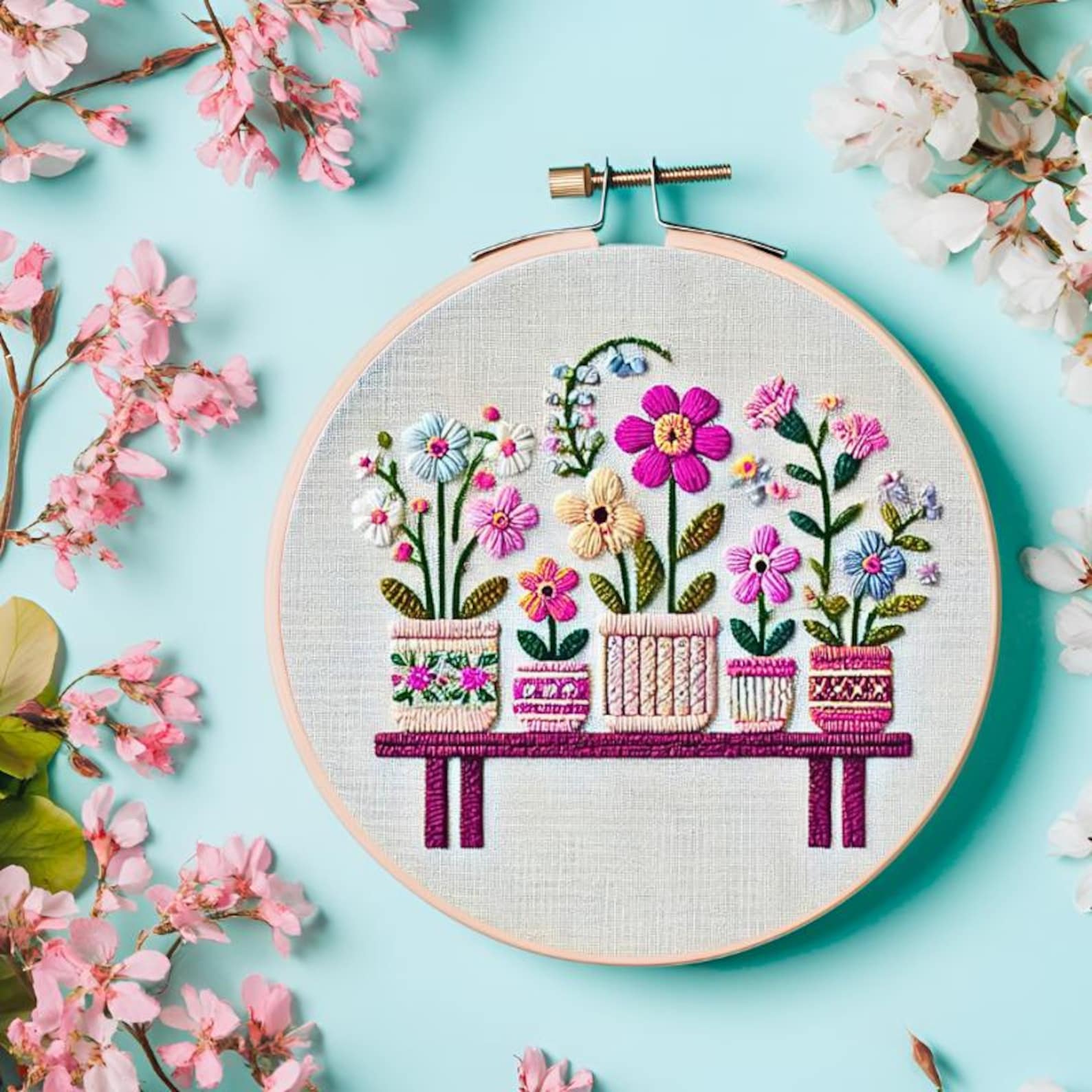 Flourish Embroidery Pattern PDF | Blooming Garden Design | Beginner ...