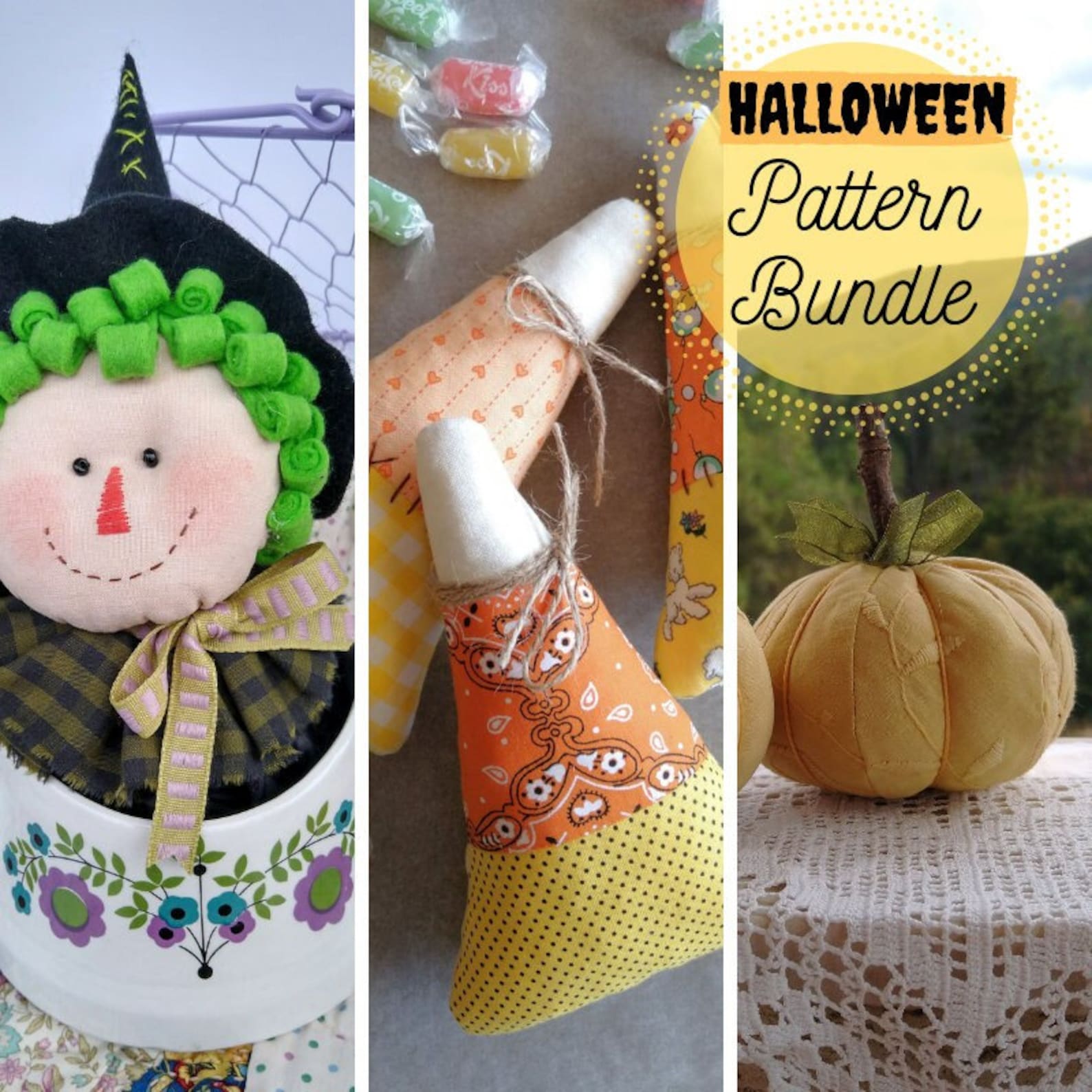 Halloween PDF Sewing Bundle Beginner Friendly, 3 Projects for Halloween ...