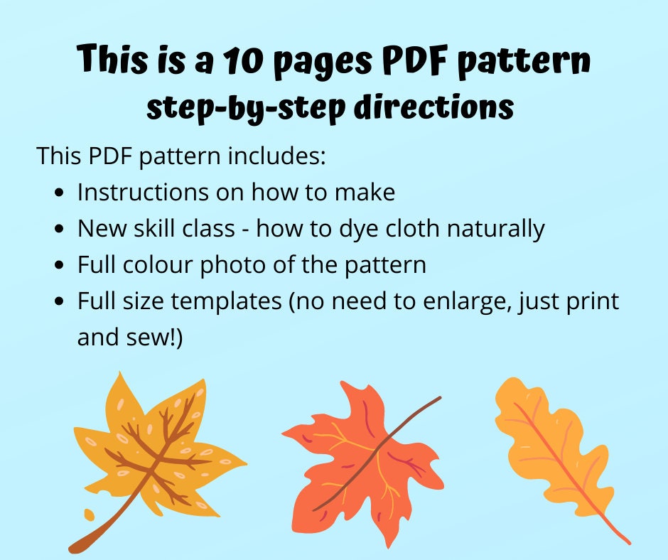 Fall Leaves Sewing Pattern: DIY Thanksgiving Decor (PDF Pattern) - Etsy