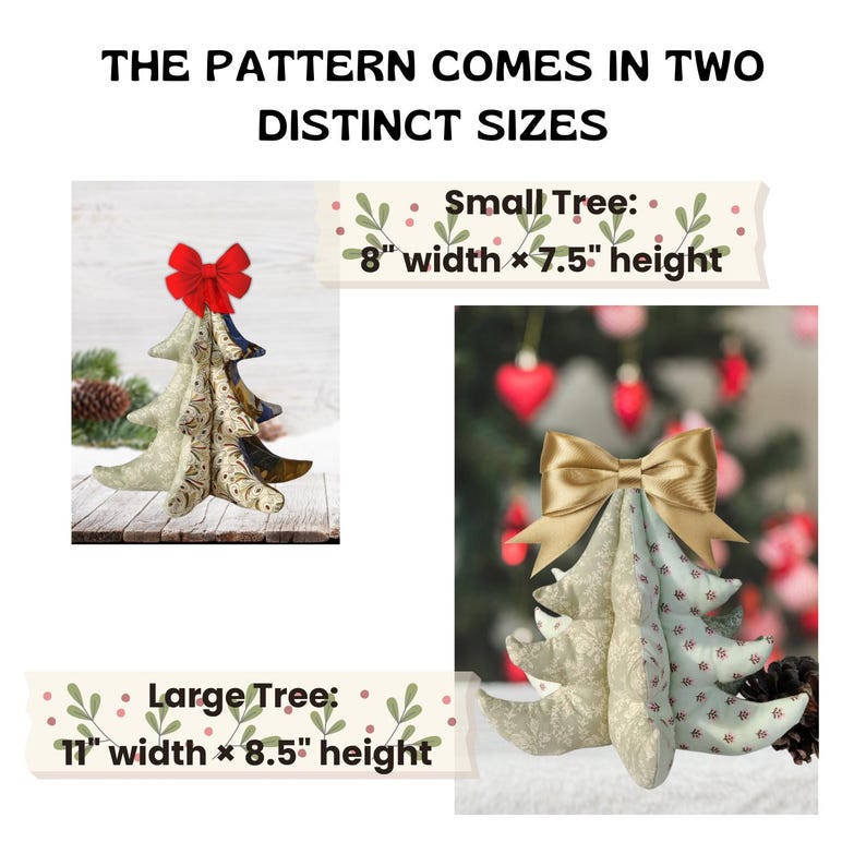Fabric Christmas Tree Sewing Pattern | Vintage Stuffed Holiday Decor ...