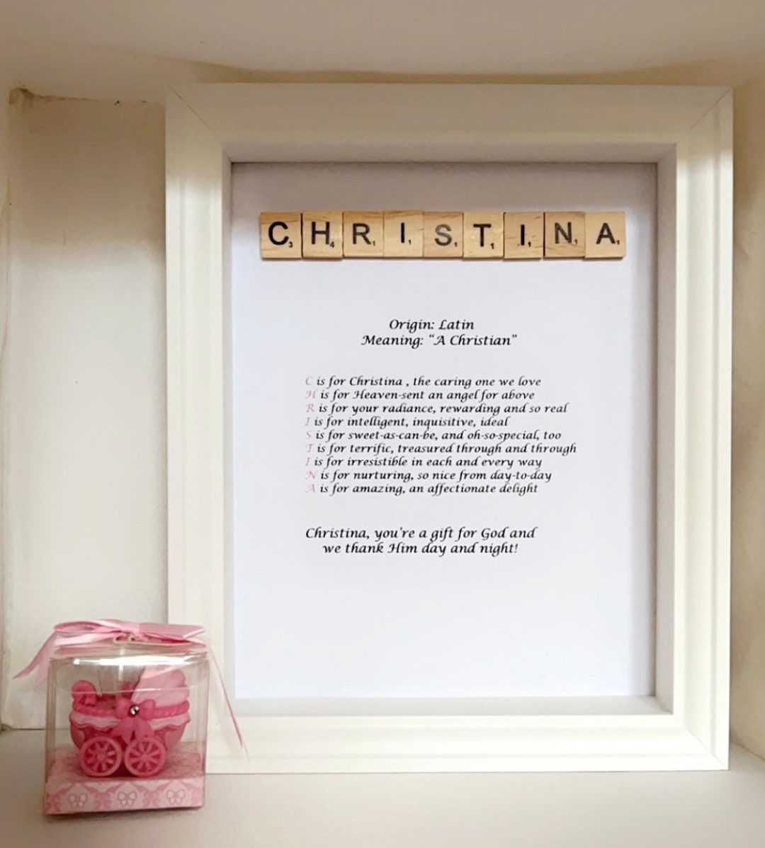 Personalised Name Poem With Scrabble Letter Gifts, Baby Shower, Home ...