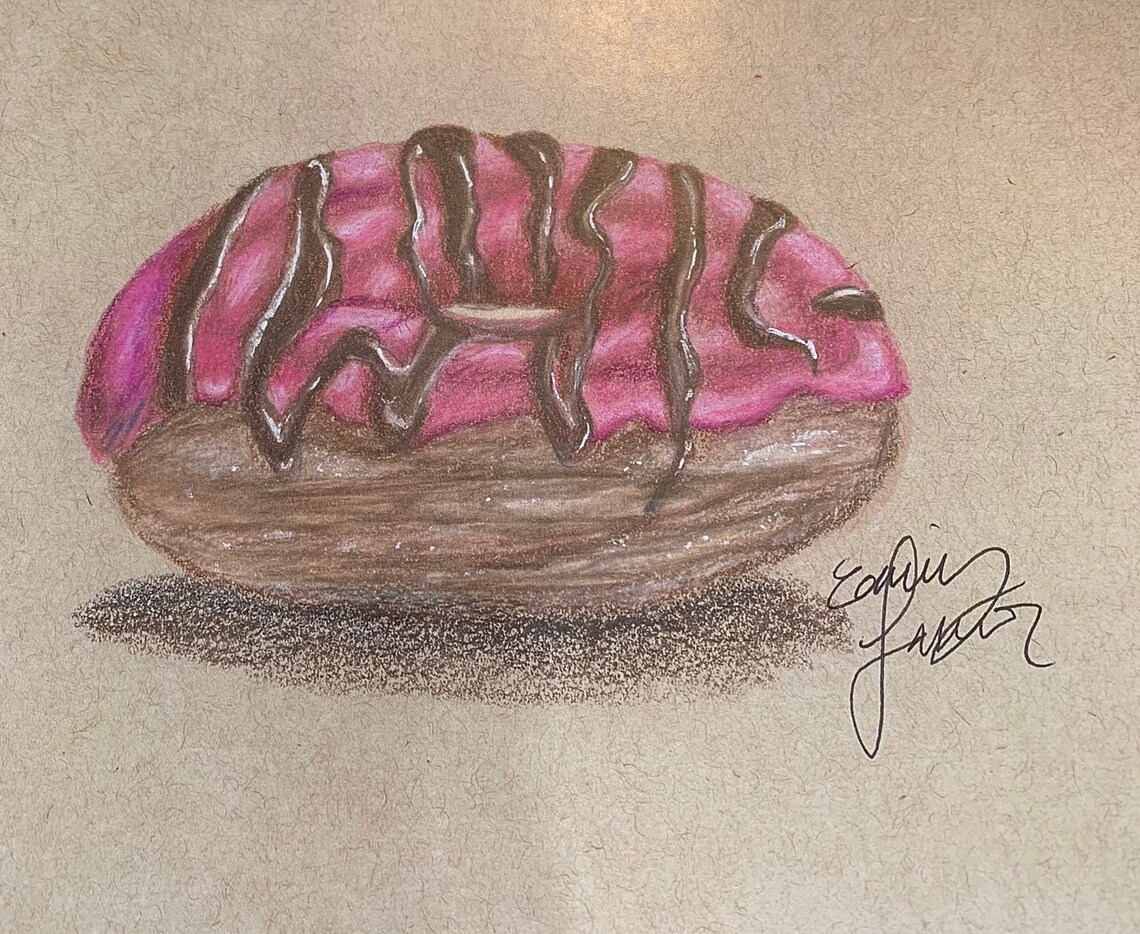 Realistic Doughnut Colored Pencil Drawing - Etsy