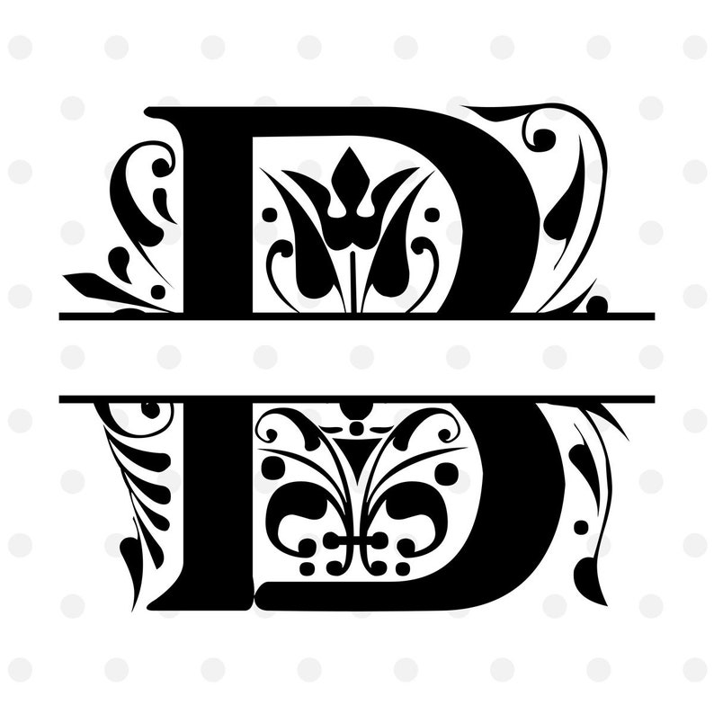 B Initial SVG Monogram Split Letter B Svg Cut File for | Etsy